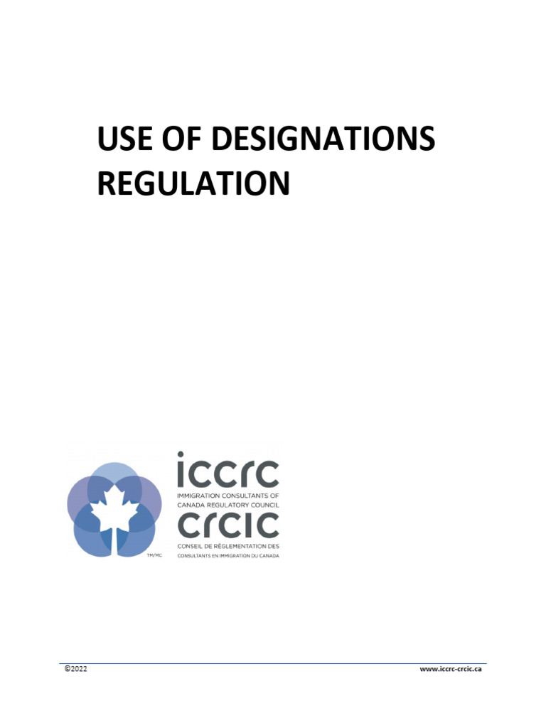 Use of Designations Regulation 2021-001 | PDF | Justice | Crime & Violence