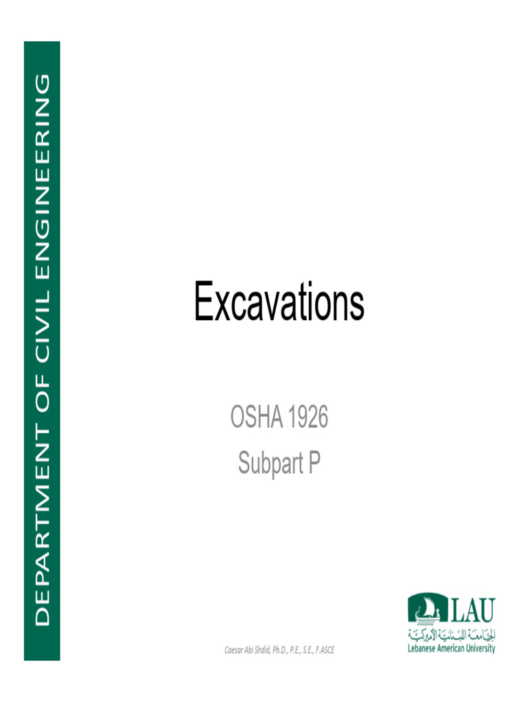 7 - Excavations (Full Slides) | PDF | Trench | Civil Engineering