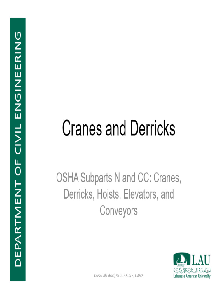 8 - Cranes (Full Slides) | PDF | Crane (Machine) | Insulator (Electricity)
