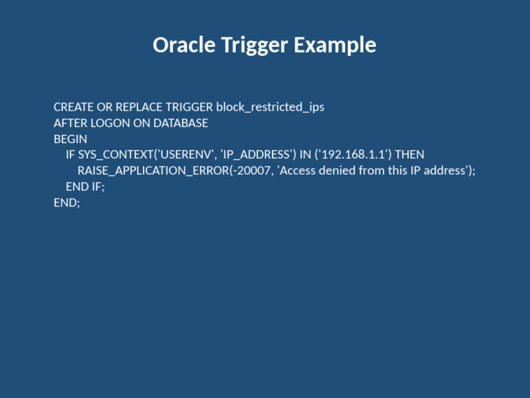 Oracle Trigger Blue Template | PDF