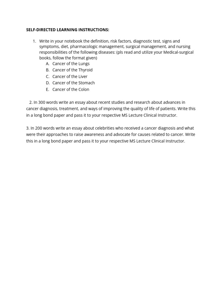 P3W2 Nur 155 Self Directed Activity | PDF