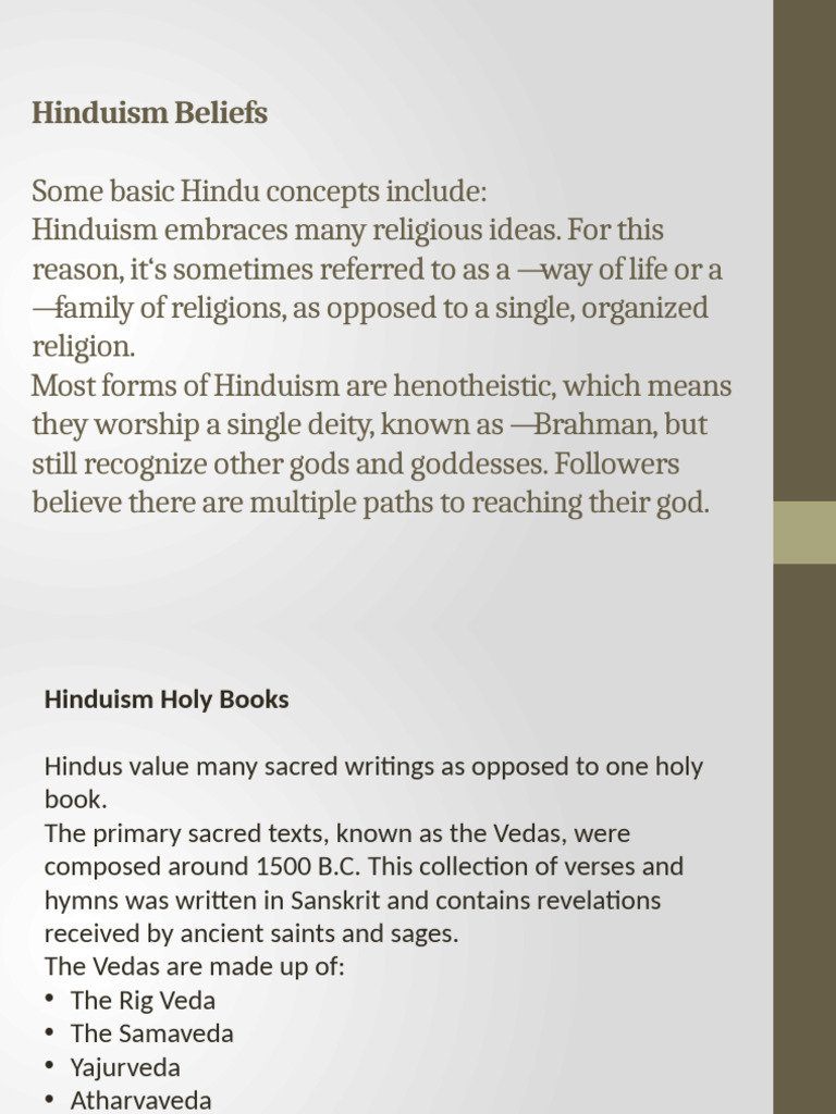 Hinduism: A Comprehensive Overview | PDF | Devi | Hindu Deities