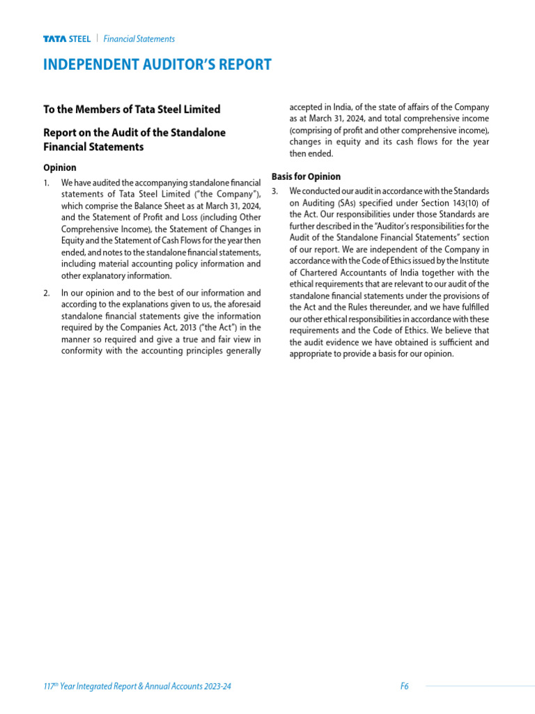 Standalone Financial Statements | PDF | Audit | Auditor's Report