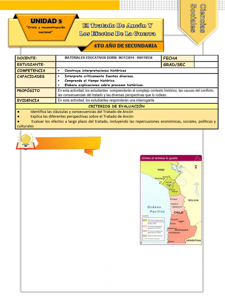 Ficha de Actividad CCSS 4° - Semana 4 | PDF | Perú