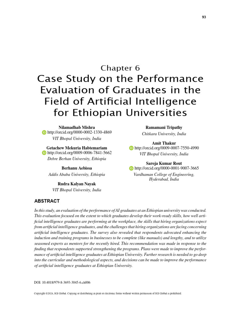 Case Study On The Performance Evaluation of Graduates in The Field of ...