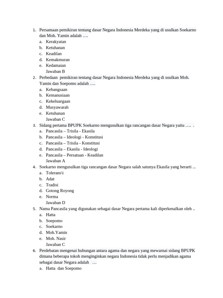 Latihan soal PKN | PDF