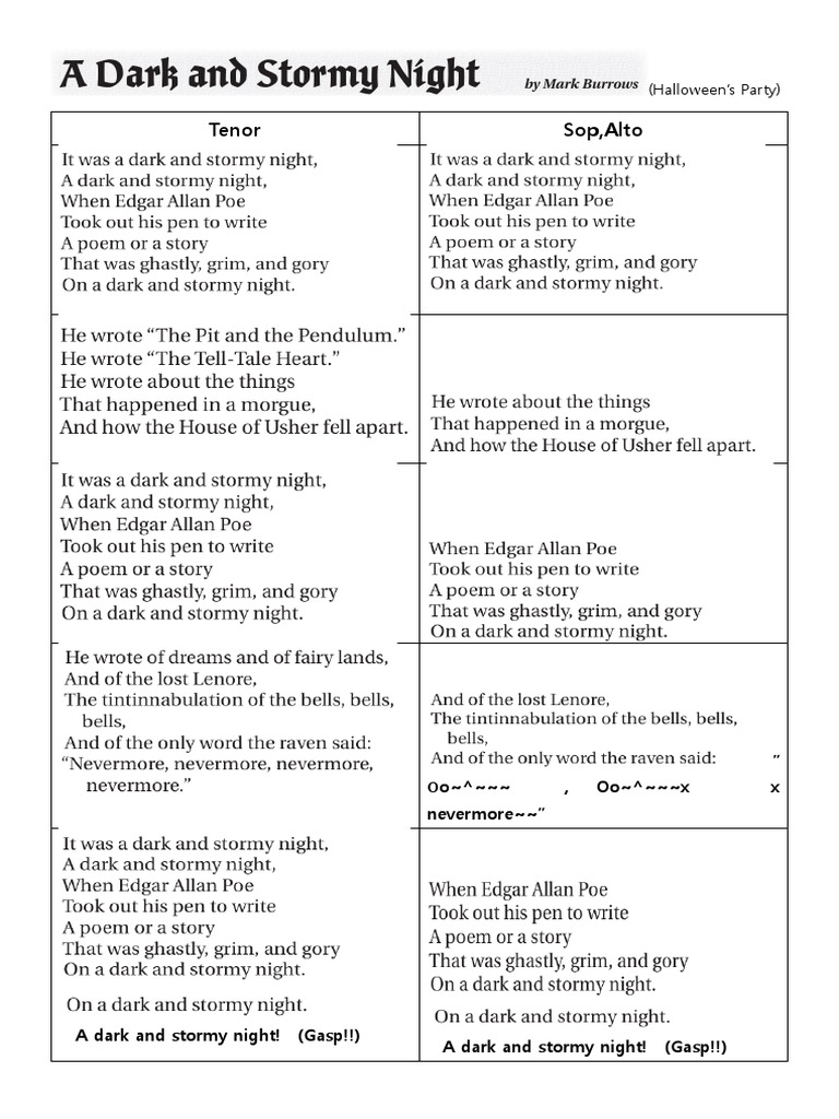 A Dark and Stormy Night-Halloween 2024 | PDF