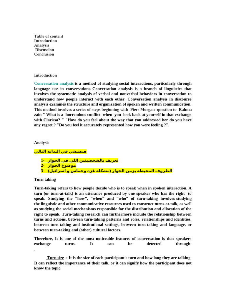 Conversational Analysis P M 11 | PDF | Human Communication | Linguistics