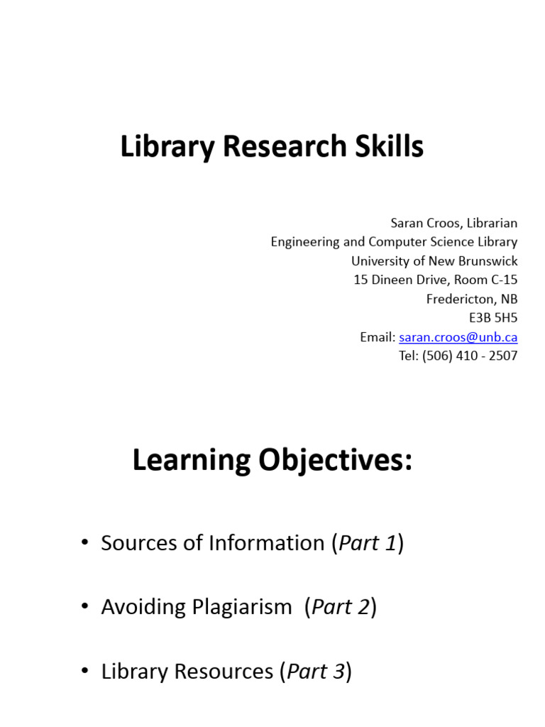 Library Research Skills Guide | PDF | Apa Style | Plagiarism