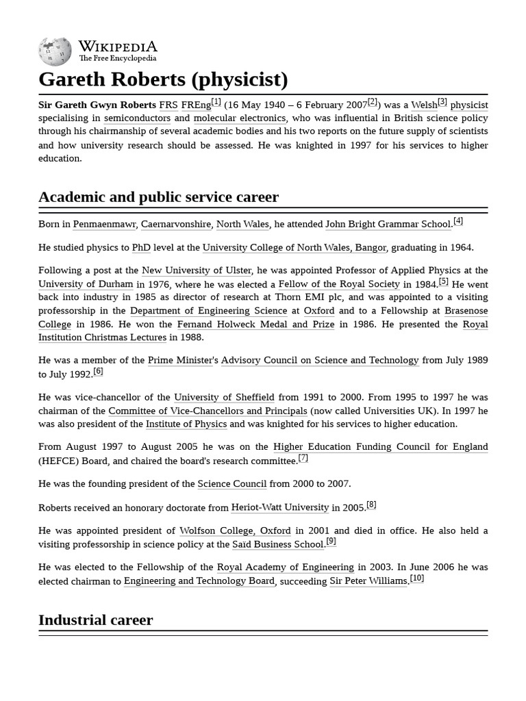 Gareth Roberts (Physicist) | PDF | Academia