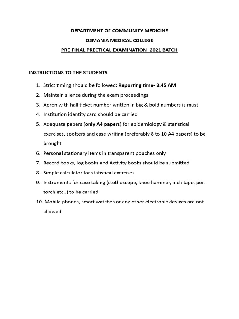 Instructions for Practicals | PDF