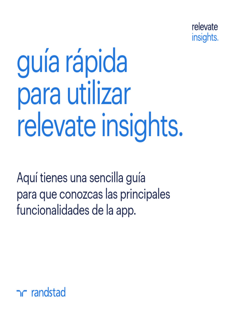 Guía rápida de Relevate Insights App | PDF