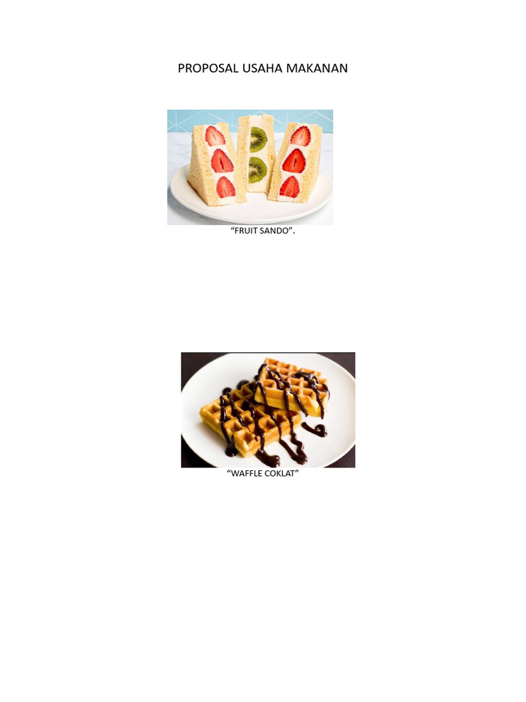 Proposal Usaha Makanan: Fruit Sando & Waffle | PDF