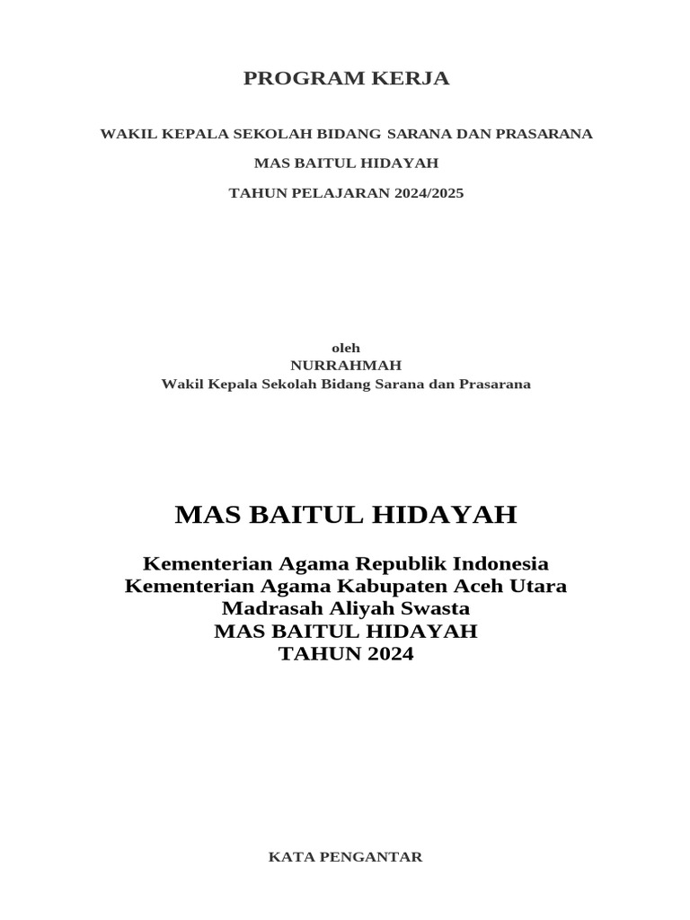 Program Kerja | PDF