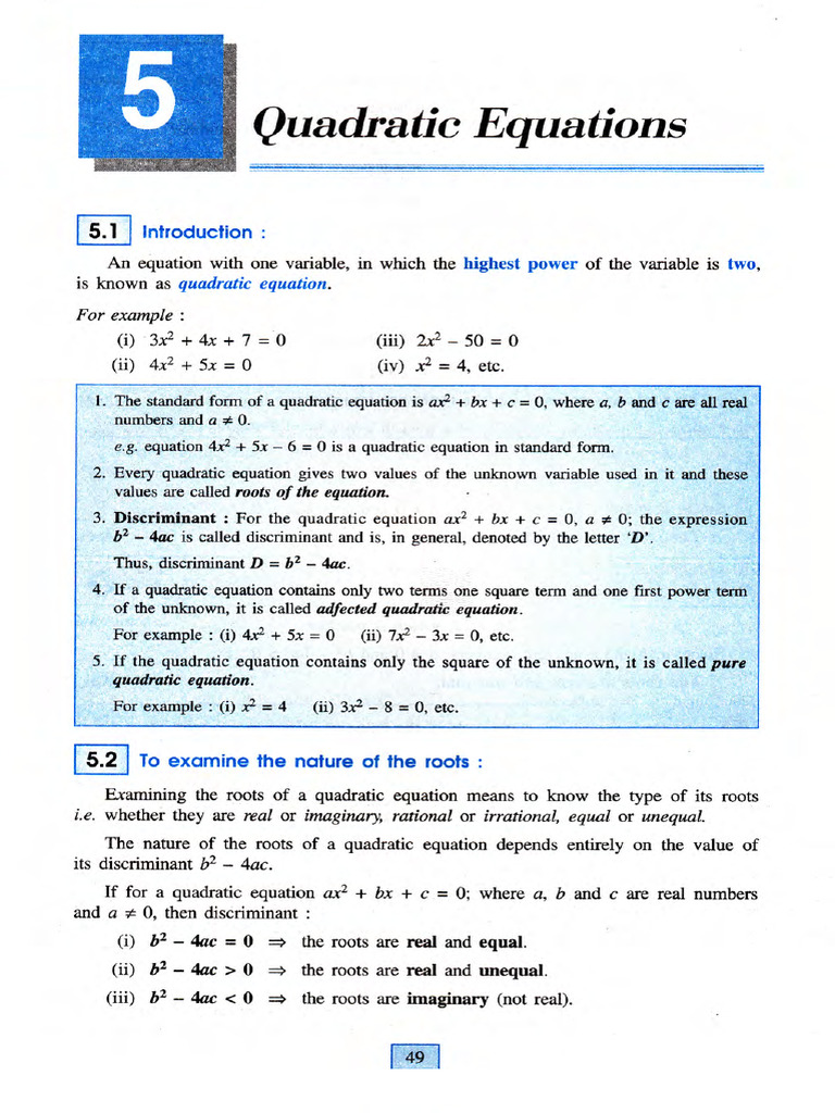 Quadratic Equations - 1 | PDF