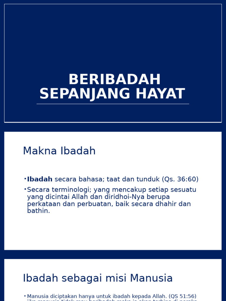Beribadah Sepanjang Hayat | PDF