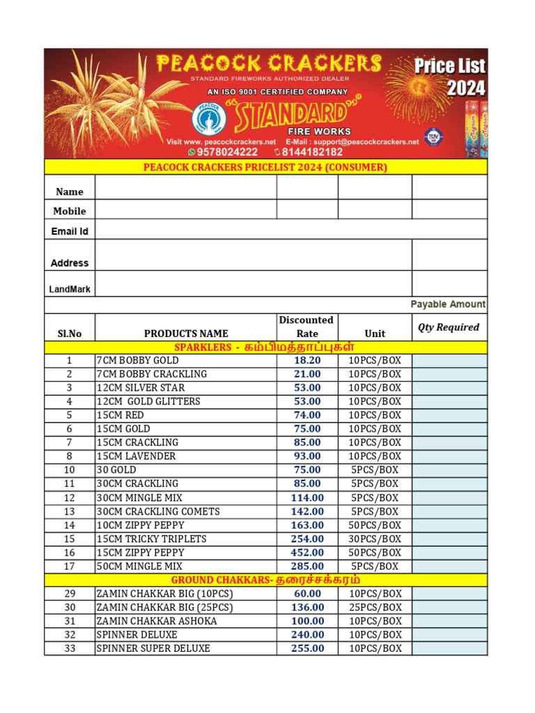 2024 Peacock Crackers Pricelist | PDF