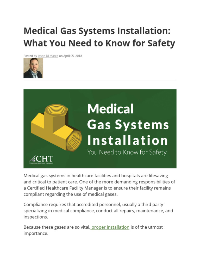 Medical Gas Systems Installation | PDF | Pipe (Fluid Conveyance)