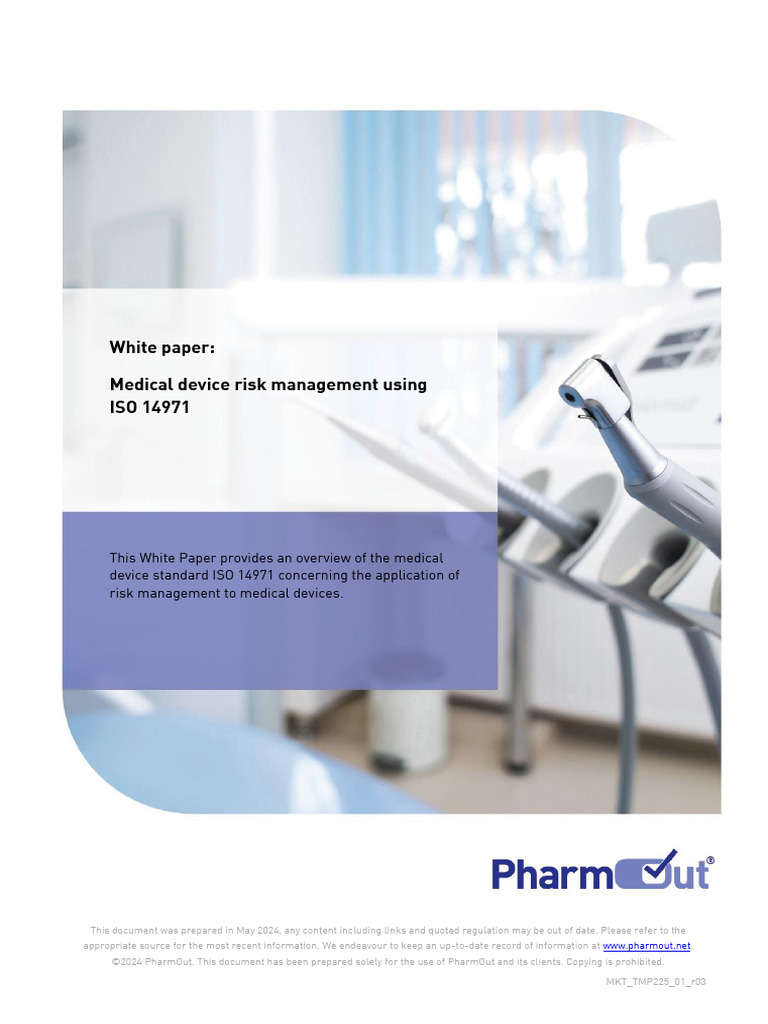 White Paper Medical Device Risk Management Using Iso 14971 | PDF | Risk ...