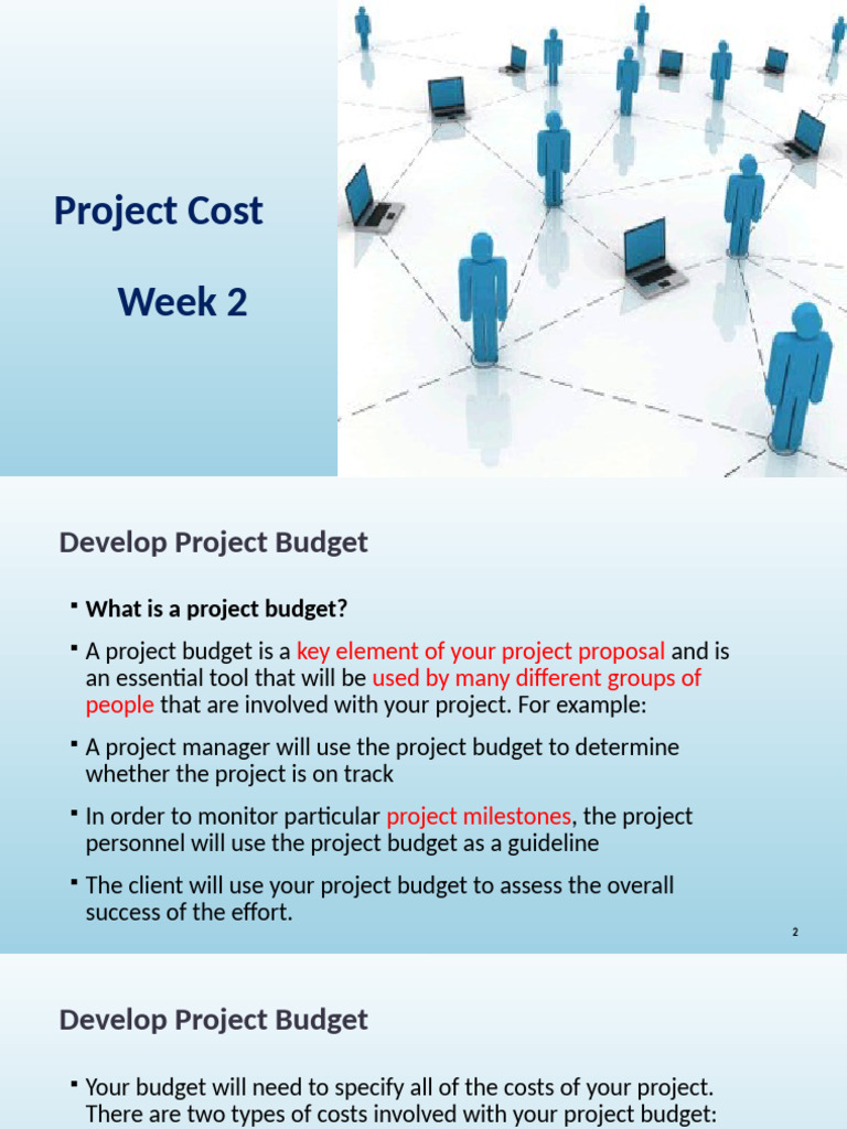 PCostWeek 2 Lesson 3 and 4 | PDF | Project Management | Budget