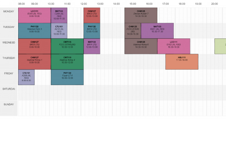 UiTM Timetable Generator 10-06-2024 | PDF