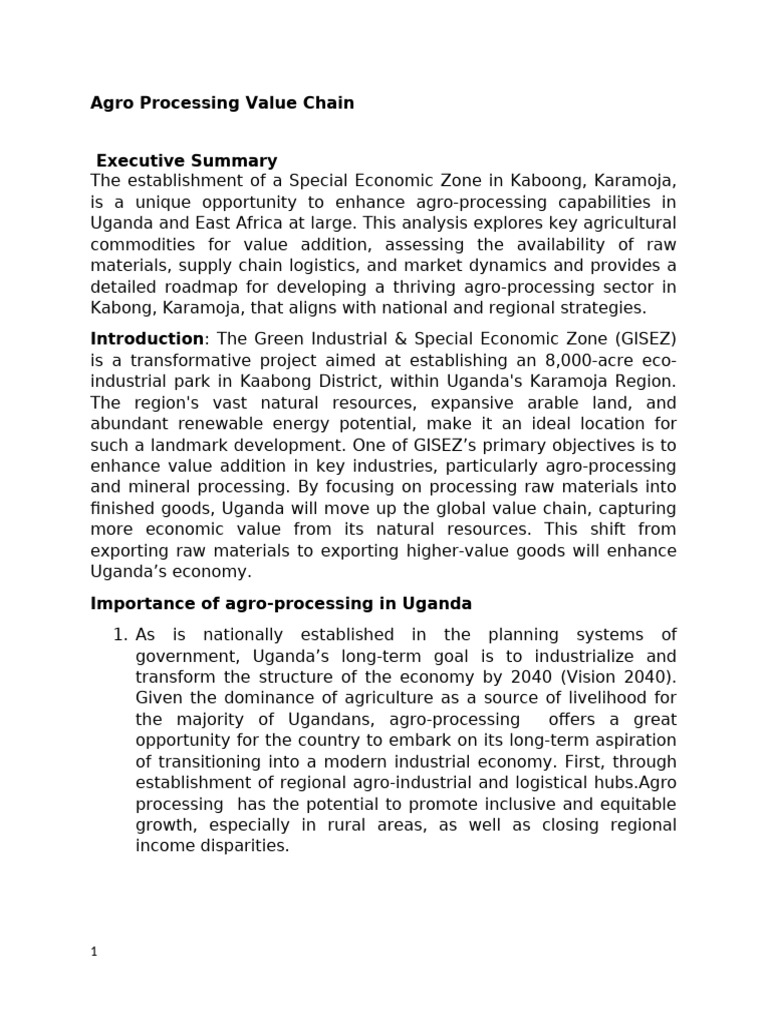Agro-processing Value Chain Analysis | PDF | Coffee | Meat