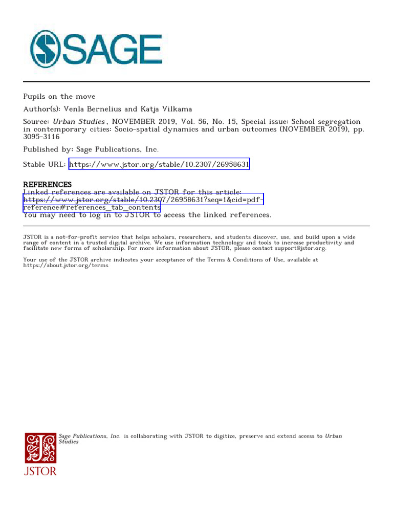 Bernelius I Vilkama - 2019 - Pupils On The Move School Catchment Area ...