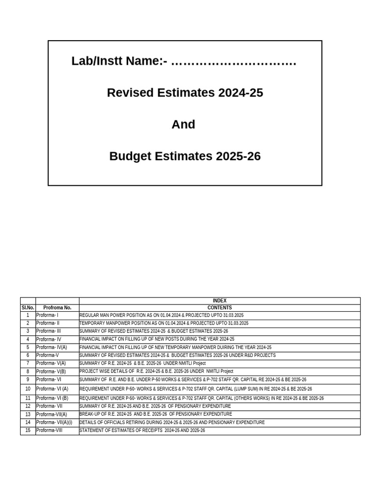 CSIR-Labs_Proforma-REBE | PDF | Economy Of India