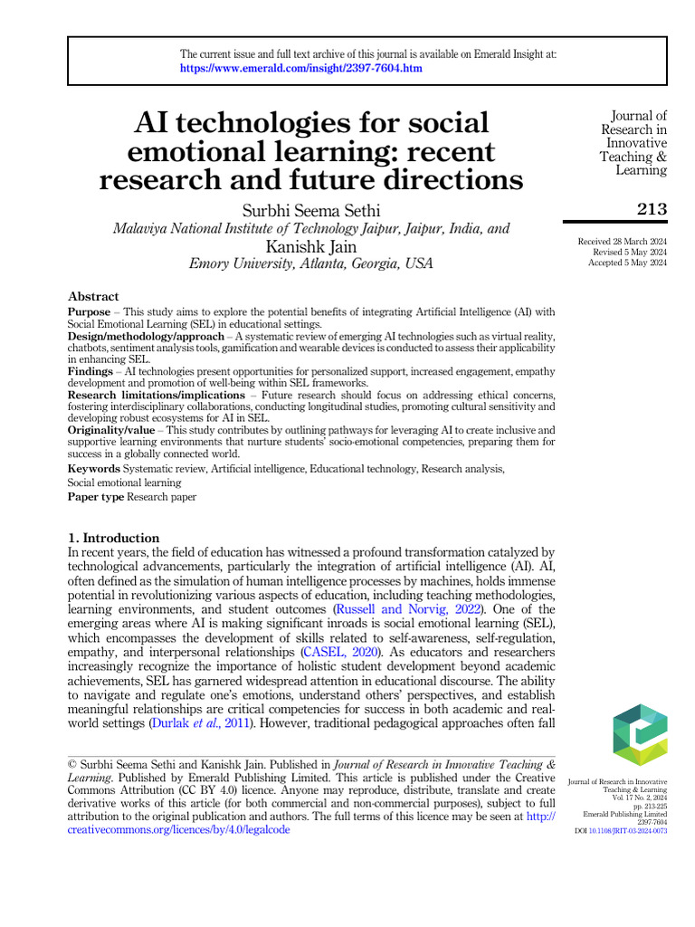 AI Technologies For Social Emo | PDF | Intelligence (AI) & Semantics | Artificial Intelligence