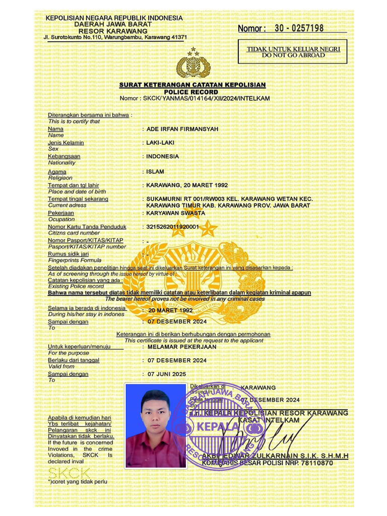 Skck Ade Irfan | PDF