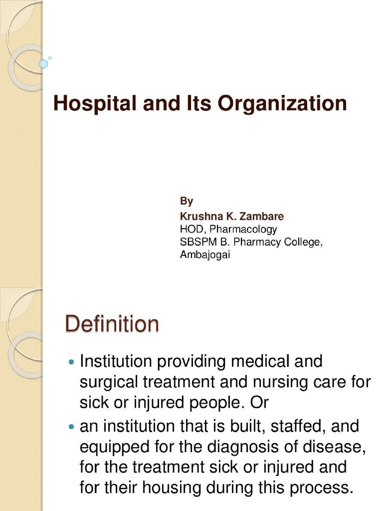 Hospital and Its Organization | PDF