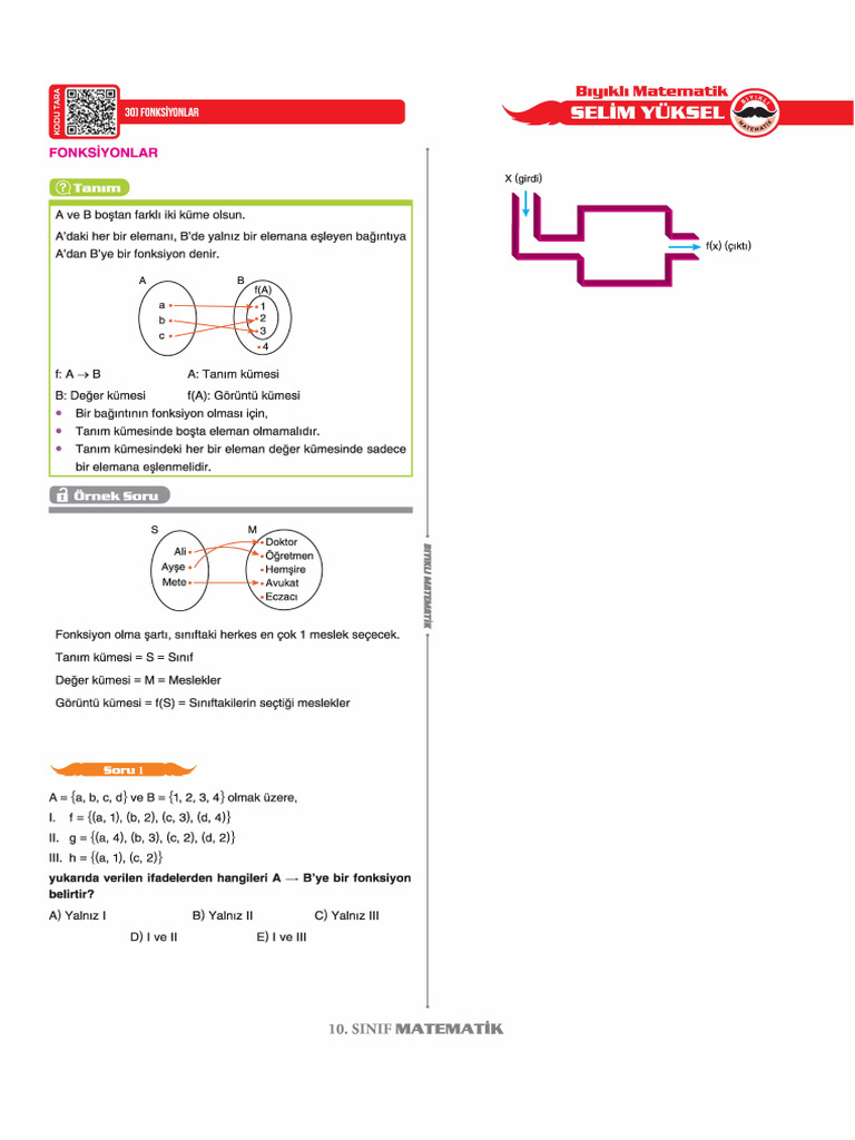10.sinif Fonksiyonlar Yeni Mufredat Konu Anlatimi | PDF