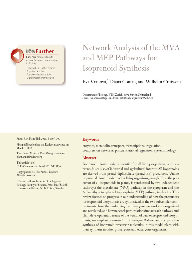 MVA and MEP | PDF | Cell Biology | Metabolism