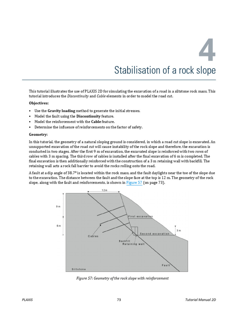 PLAXIS - 2D - 2024.2 - Tutorial - 04 - Stabilisation of A Rock Slope-1 | PDF | Strength Of ...