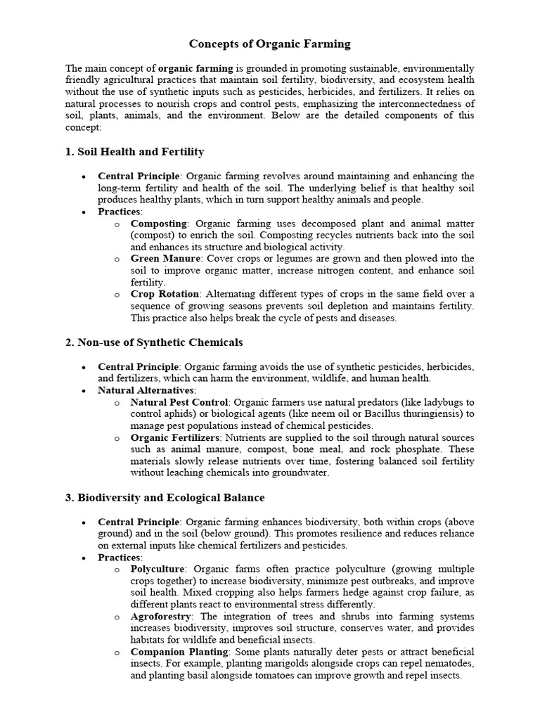 Principles of Organic Farming Explained | PDF | Organic Farming ...