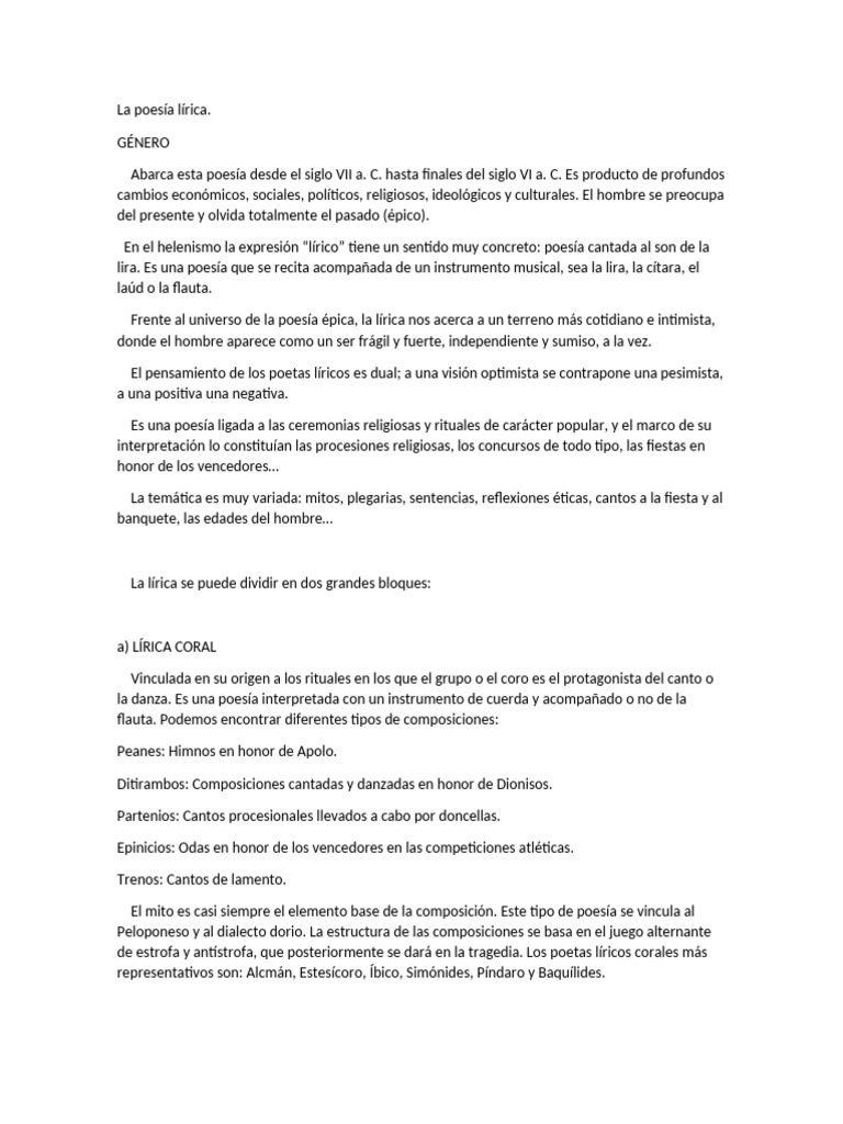 Introducción a la poesía lírica clásica | PDF | Poesía | Poesía lírica