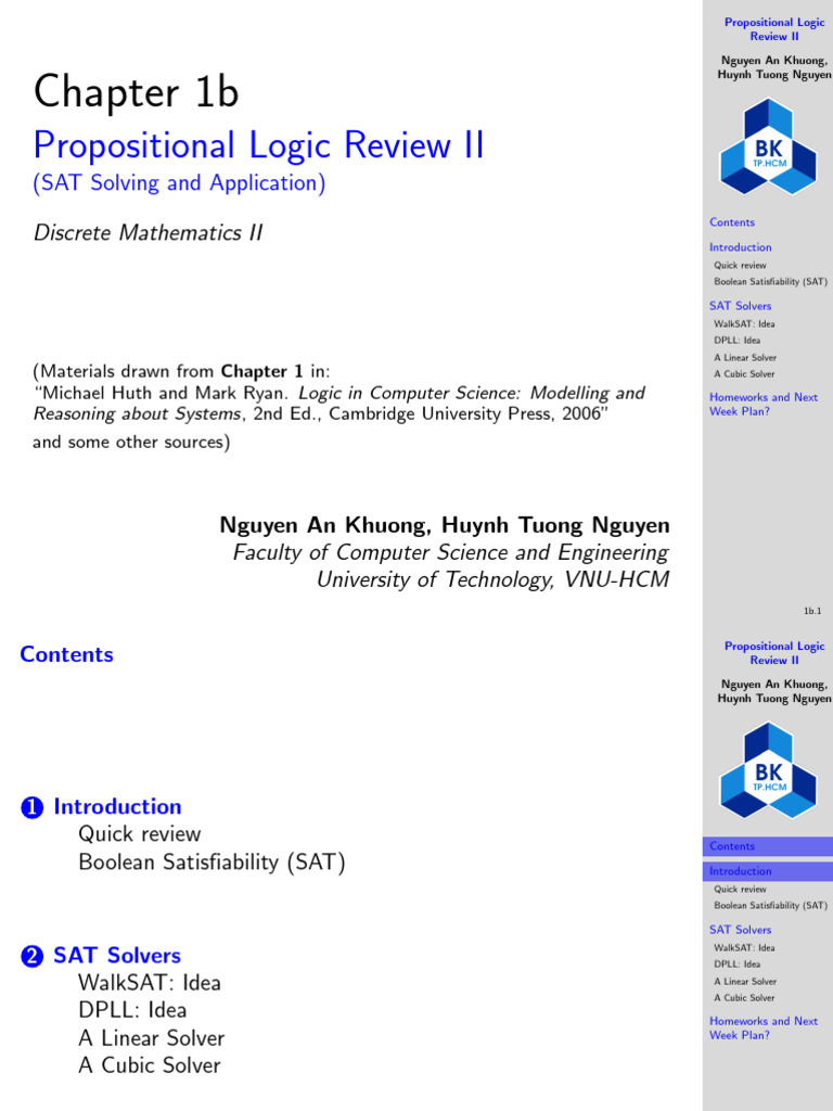 Dm2 Ch1b Propositonal Logic Review Part II | PDF | Theory Of Computation | Applied Mathematics