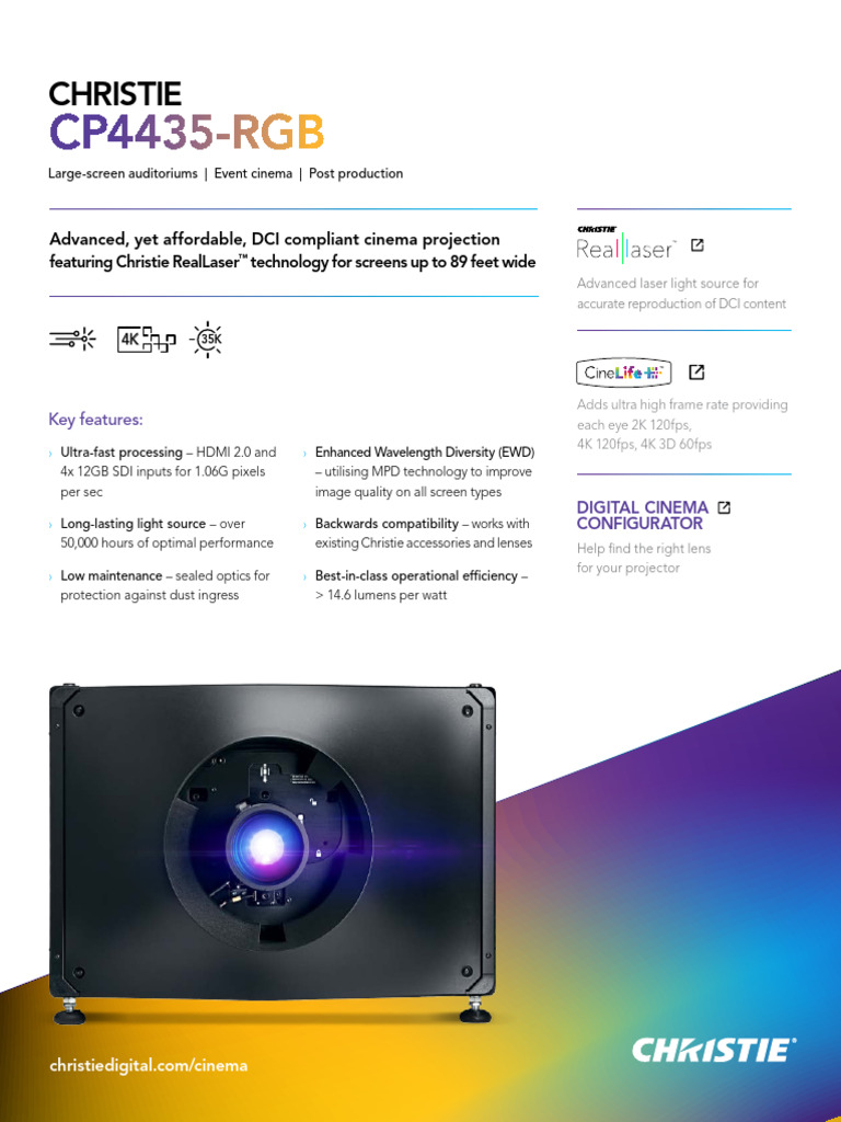 Spetsifikatsiya-Christie-CP4435_RGB | PDF | Hdmi | Film And Video Technology