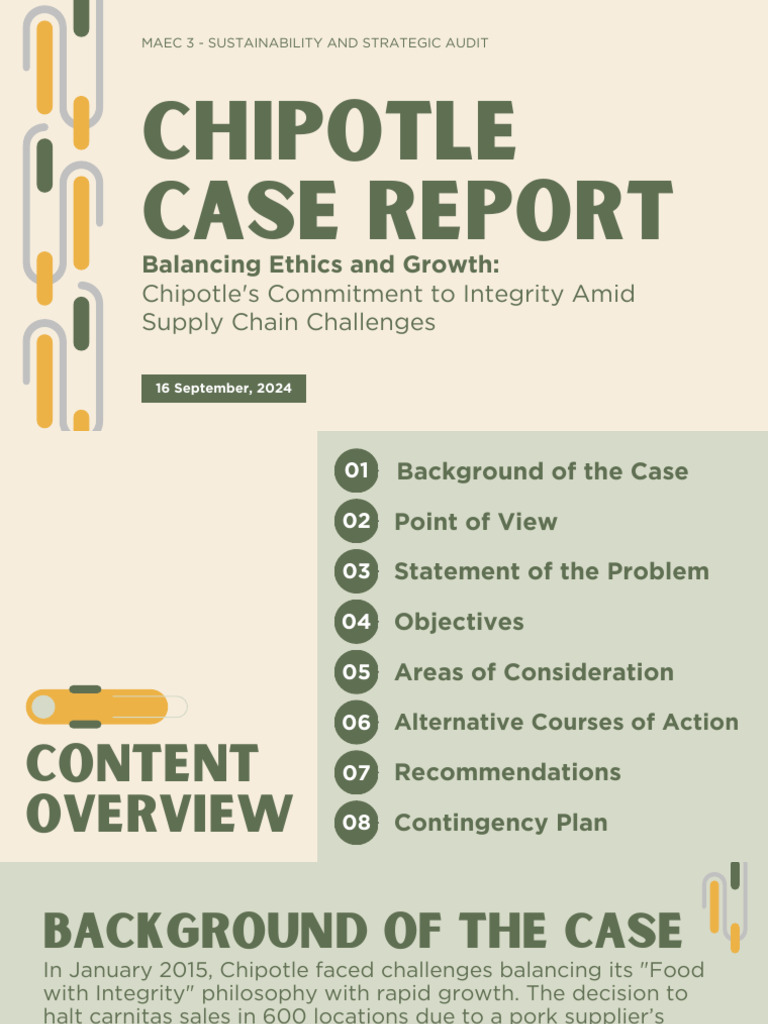 MAEC3 Chipotle Case Study | PDF | Chipotle Mexican Grill | Supply Chain
