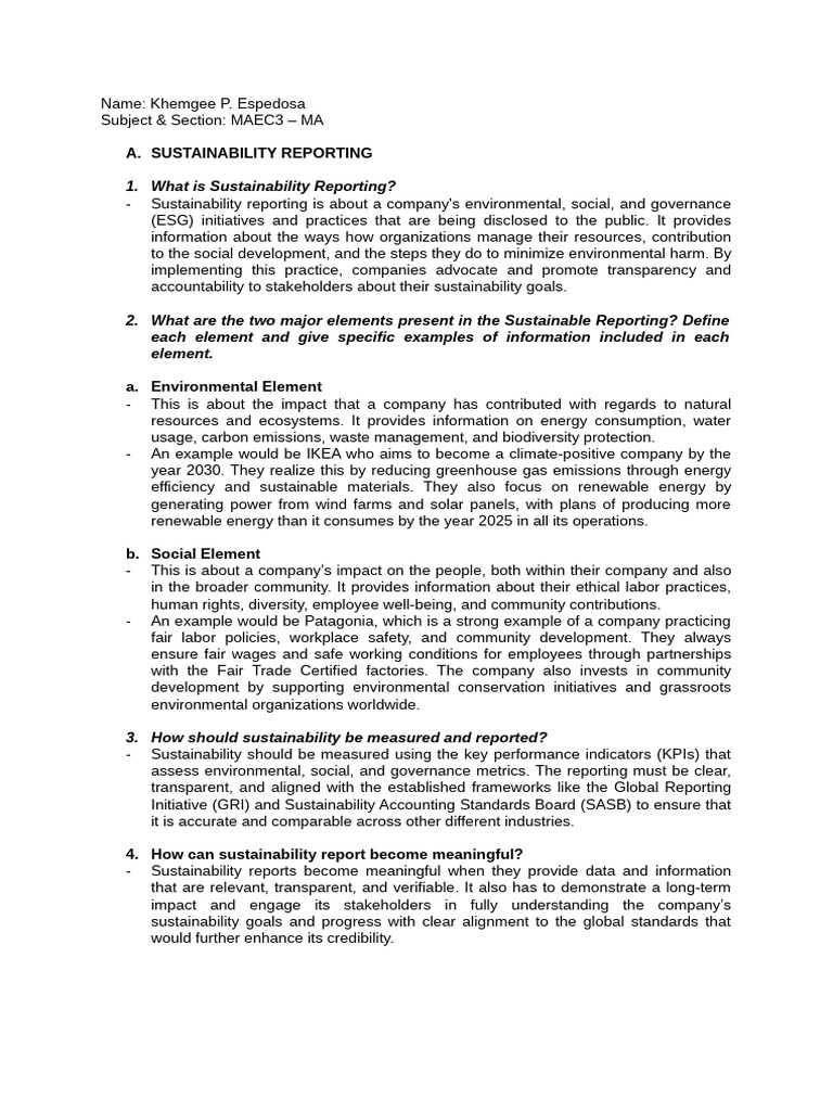 Guide Questions on Sustainability Reporting | PDF | Sustainability ...