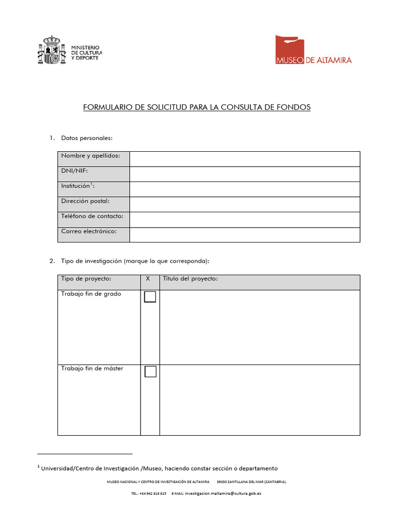 ANEXO I Formulario y Normas para La Solicitud de Consulta de Fondos | PDF