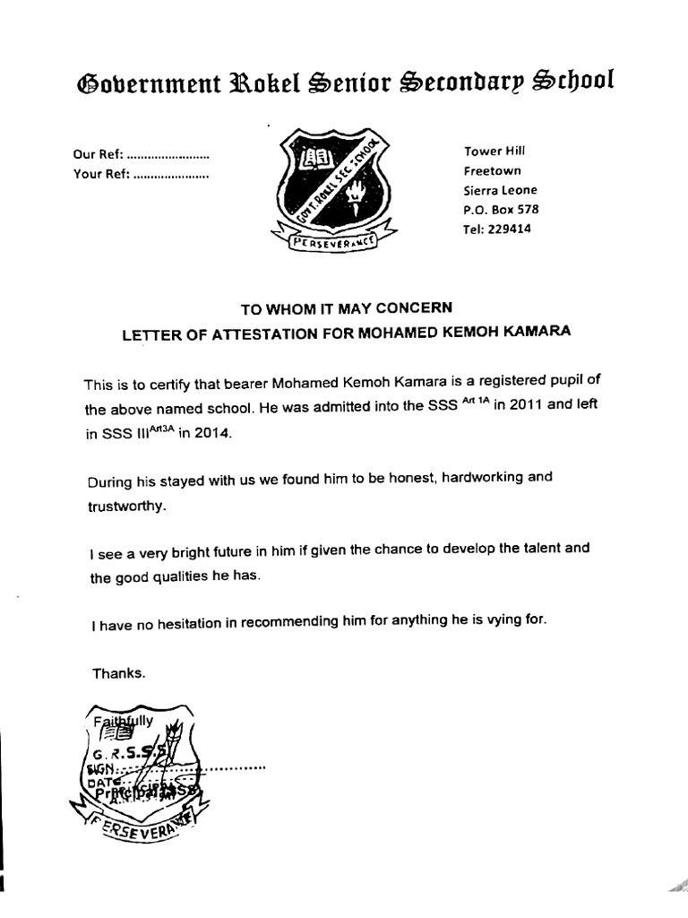 High School Attestation | PDF