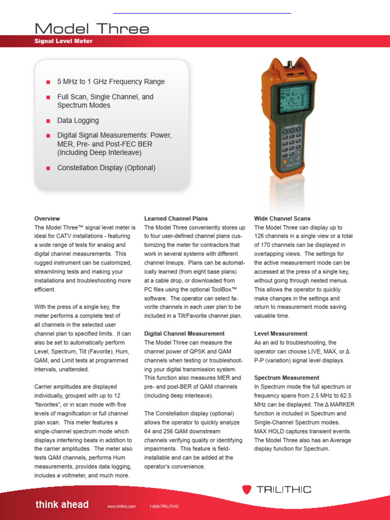 Trilithic Model Three Hoja-Tecnica | PDF | Databases | Battery Charger