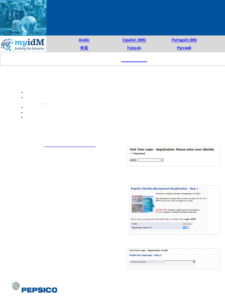 Myid MJob Aid First Time Registration | PDF