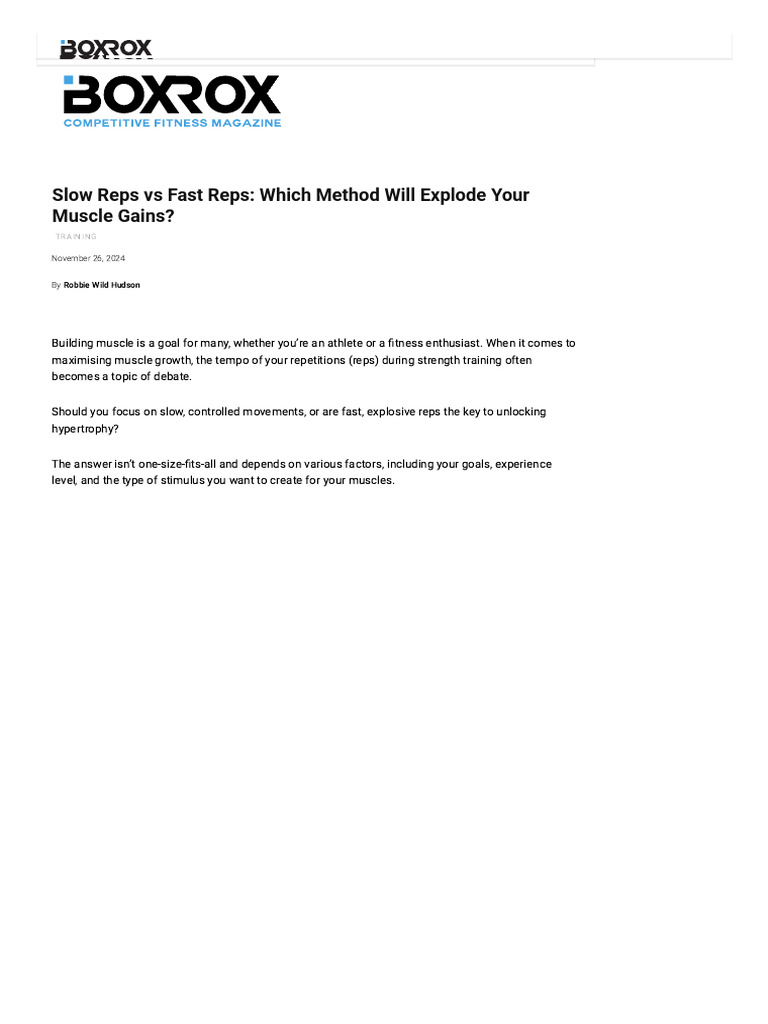 Slow Reps vs Fast Reps_ Which Method Will Explode Your Muscle Gains ...