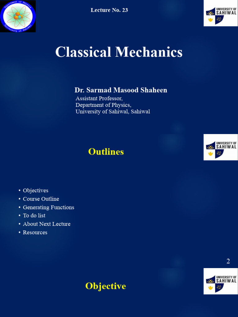 Lec 23 | PDF | Physical Sciences | Mechanics