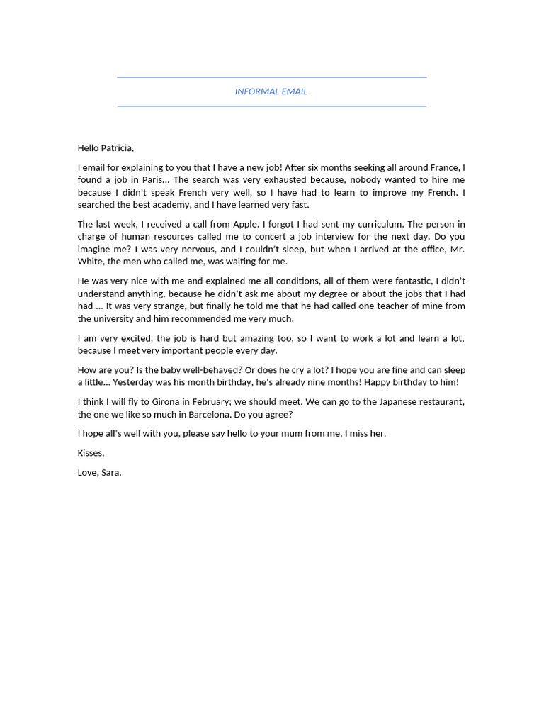 Informal Email | PDF