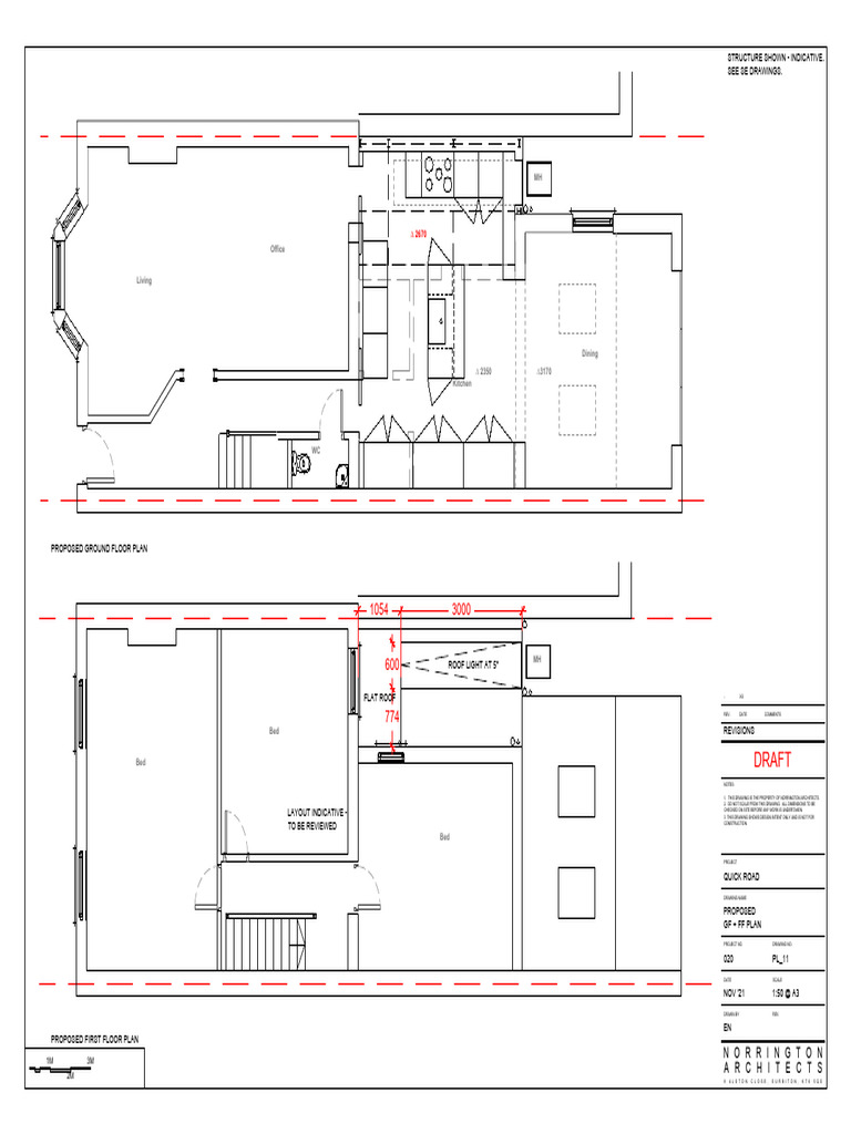 020 - QUI - Proposed GF + FF Plans | PDF | Technical Drawing | Drawing