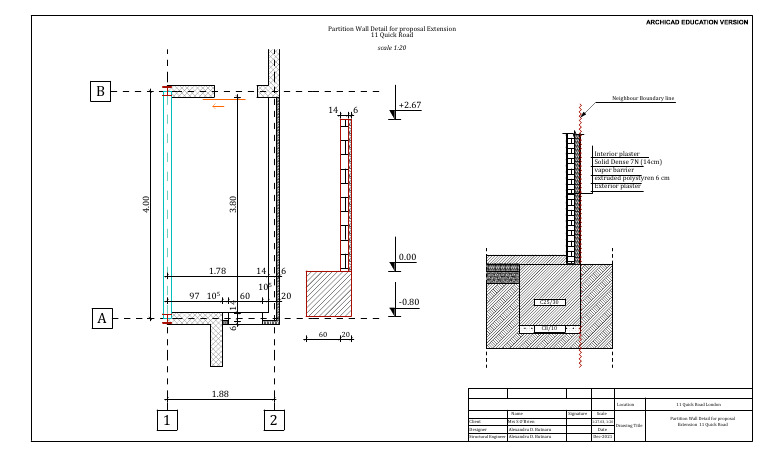 R.02 Partition Wall Detail For Proposal Extension 11 Quick Road | PDF ...