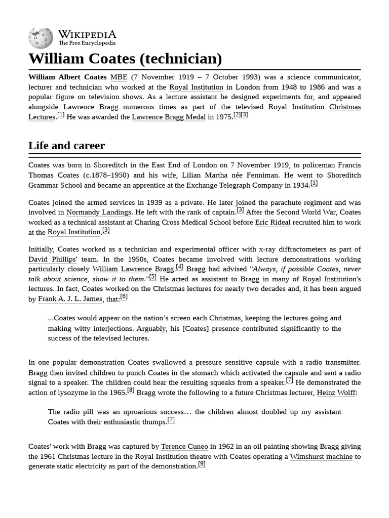 William Coates (Technician) | PDF